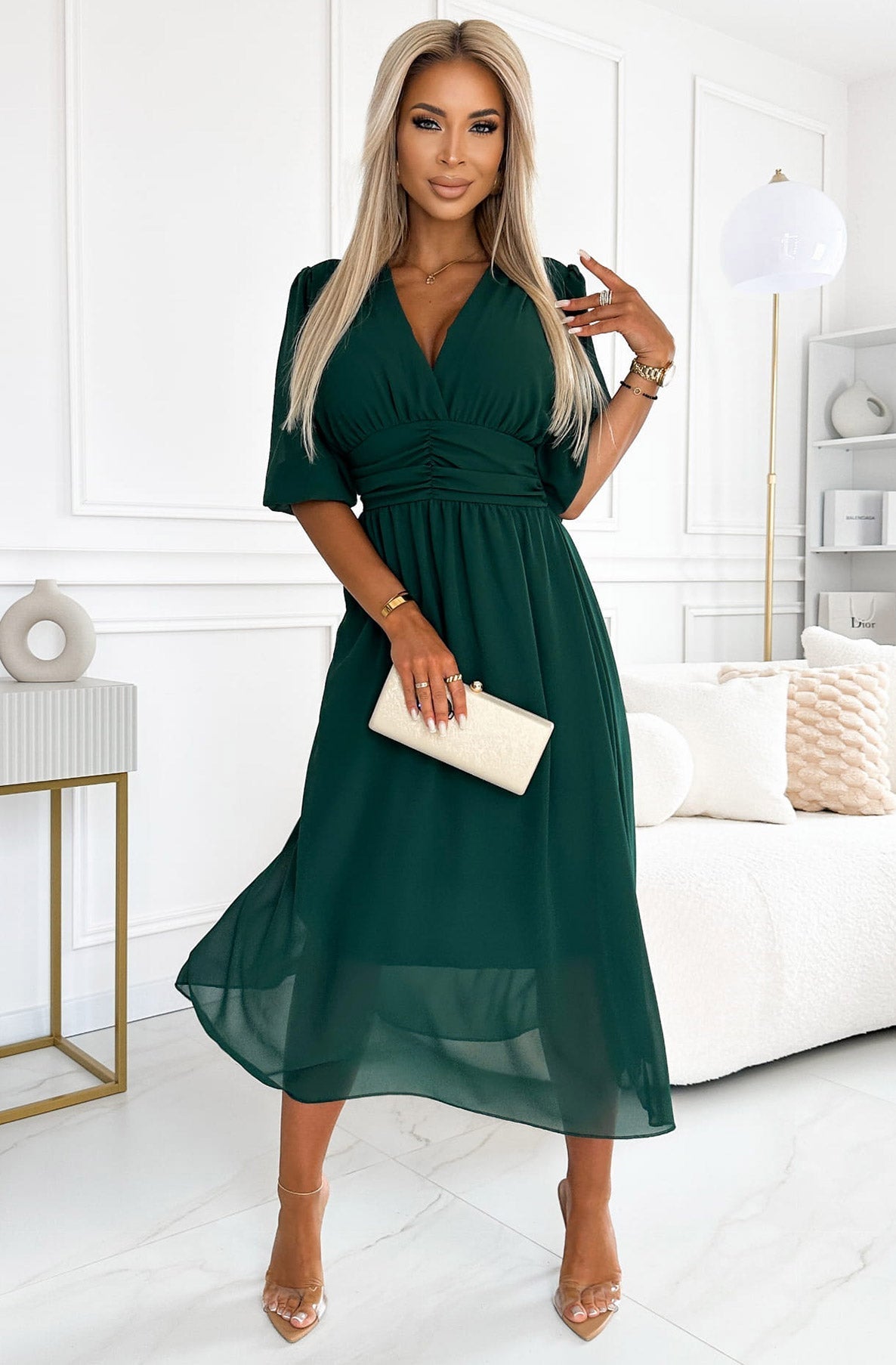 Jessica Plain Chiffon Maxi Dress-Bottle Green – Lush Label Fashion